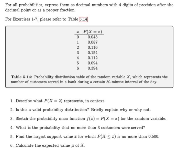 Solved For all probabilities, express them as decimal | Chegg.com