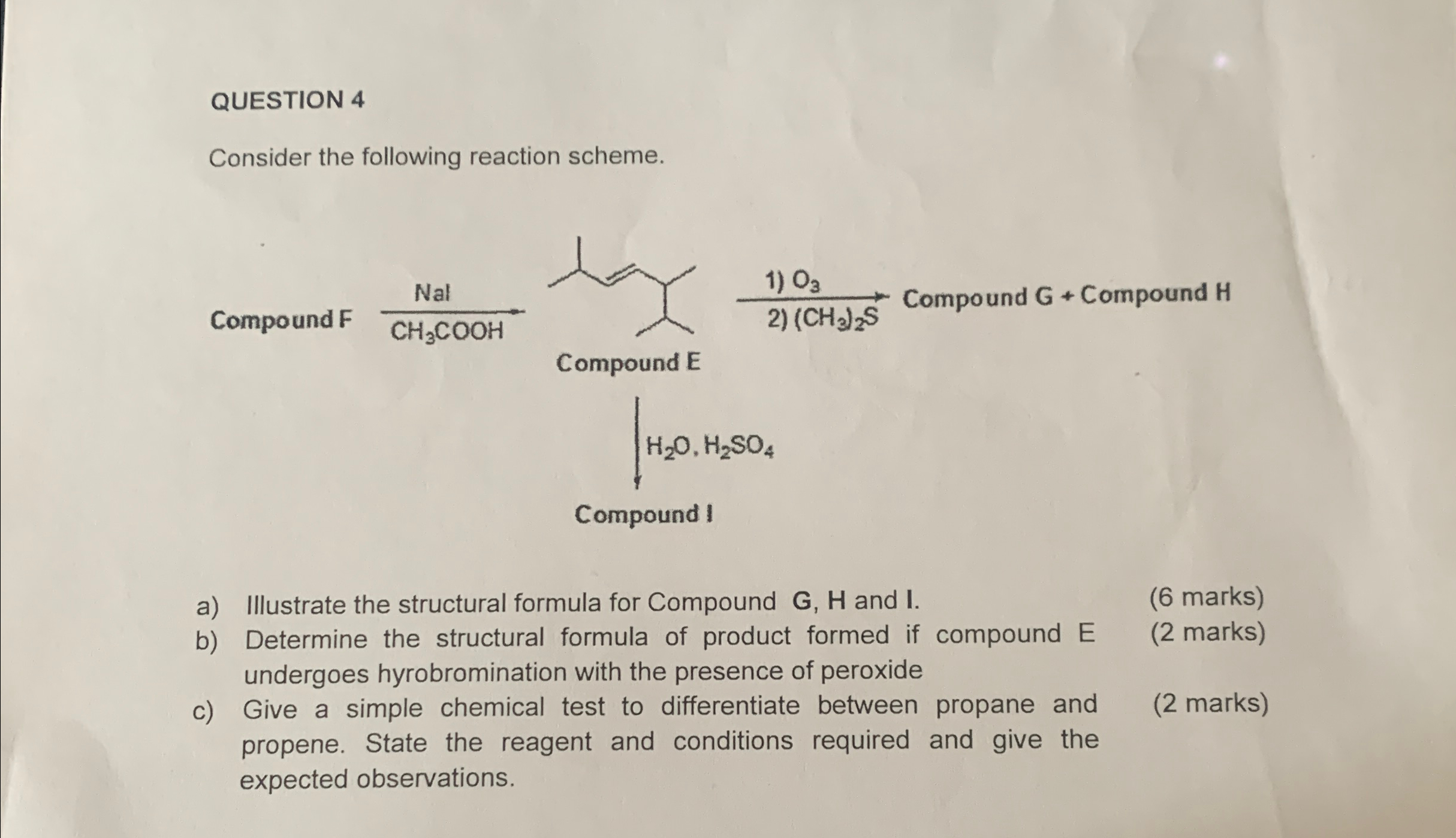 Solved QUESTION 4Consider the following reaction scheme.a) | Chegg.com