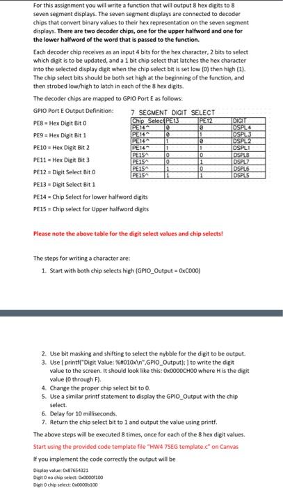 For this assignment you will write a function that | Chegg.com