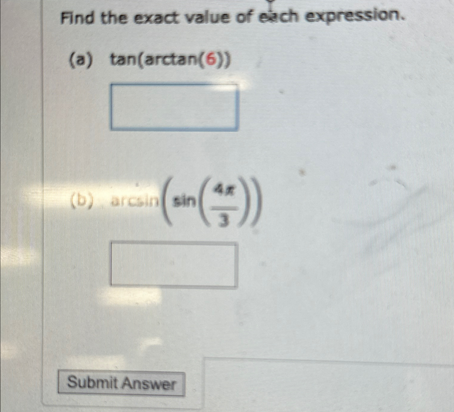 Solved Find the exact value of exch | Chegg.com