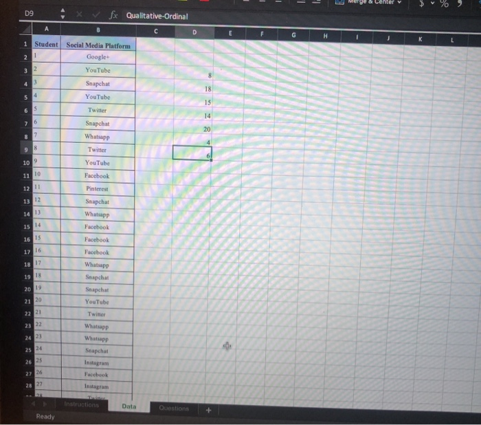 Solved aste BIU v Merge & Center $ % ) Conditiona Formatting | Chegg.com