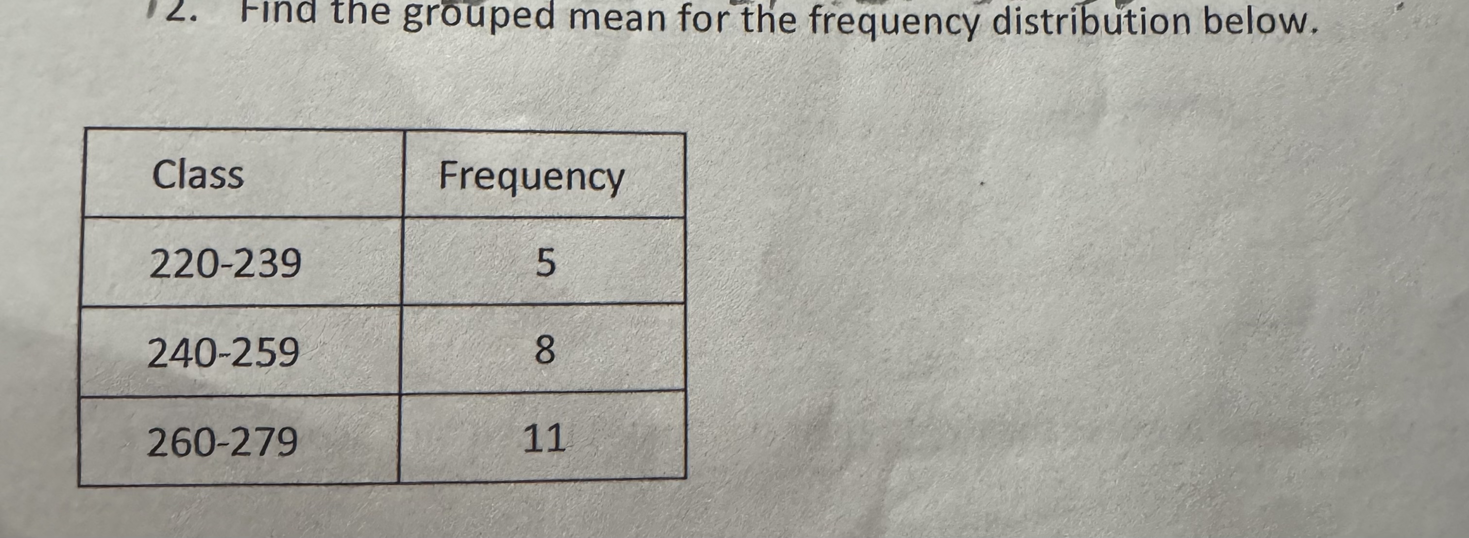 Solved Find the grouped mean for the frequency distribution | Chegg.com