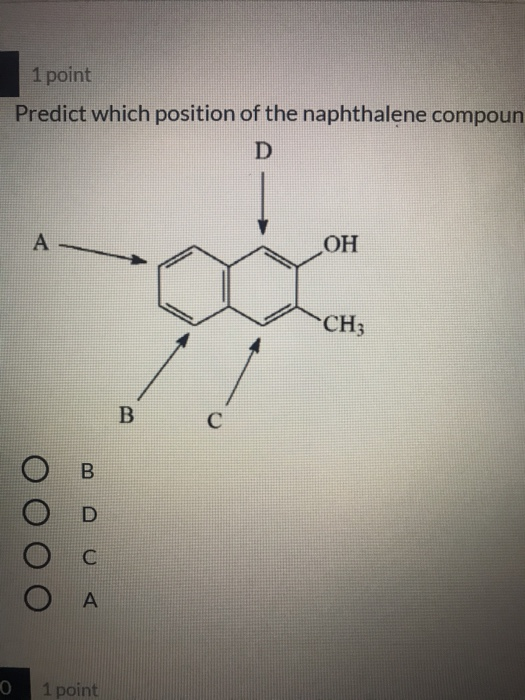 Solved predict which position of the naphthalene compound | Chegg.com
