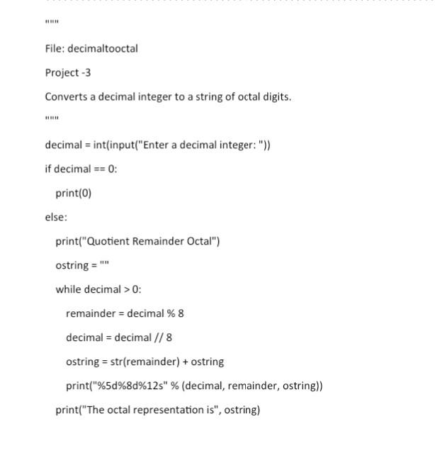 Note: Write these codes of projects 1-8 on replit and | Chegg.com