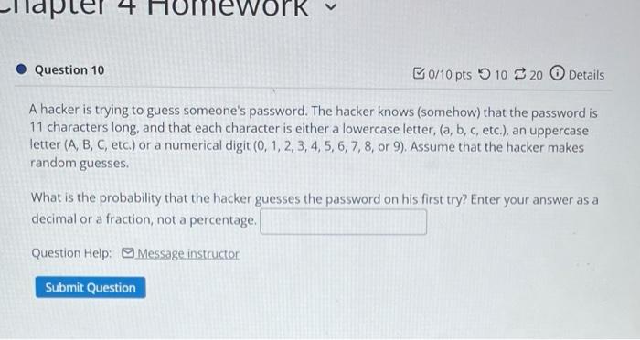 Solved A hacker is trying to guess someone's password. The | Chegg.com