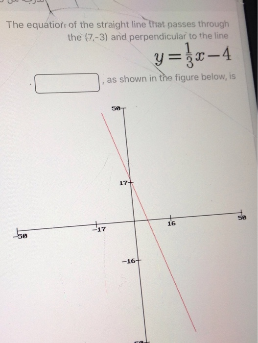 Solved The equatior of the straight line that passes through | Chegg.com