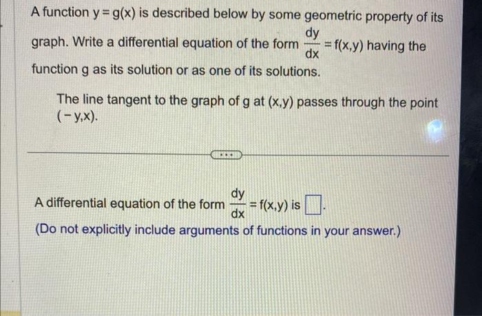 Solved A function y=g(x) is described below by some | Chegg.com
