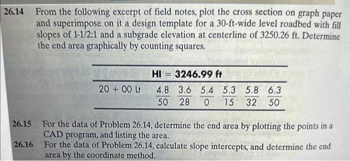 Solved 6.14 From the following excerpt of field notes, plot | Chegg.com