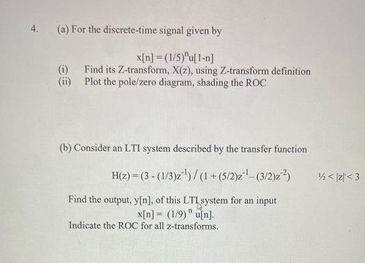 Solved (a) For the discrete-time signal given by | Chegg.com