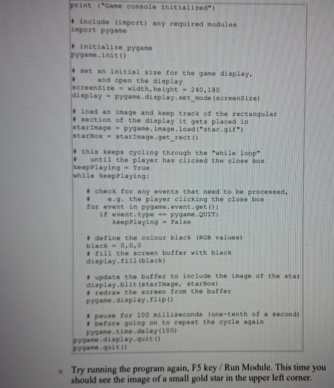 hello. this is about a making a simple visual game | Chegg.com