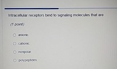 Solved Intracellular receptors bind to signaling molecules | Chegg.com
