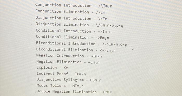 Solved Conjunction Introduction /\Im,n Conjunction | Chegg.com