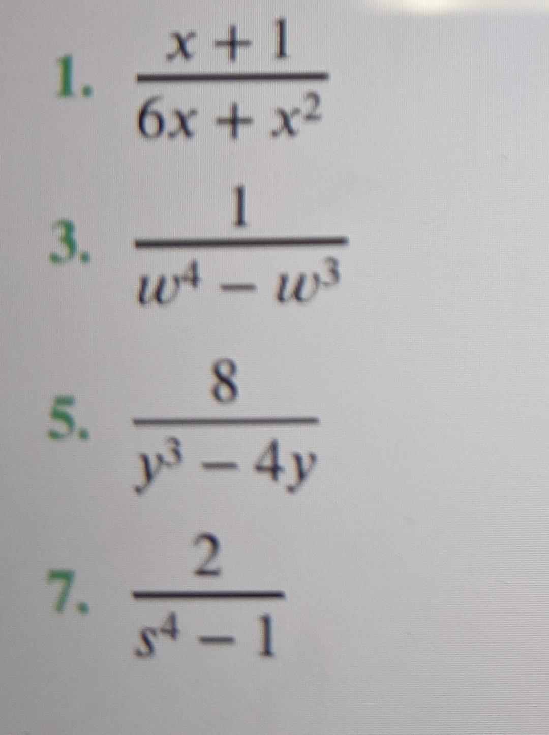 Solved Exercise 3, 7 split the function into partial | Chegg.com
