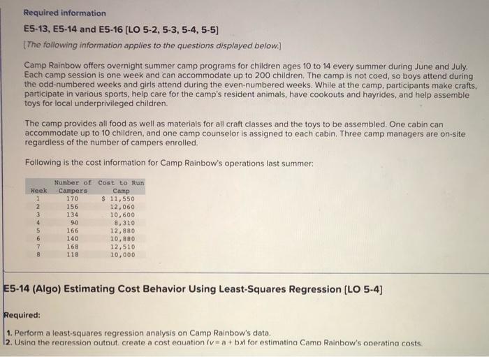 Solved E5-13, E5-14 and E5-16 [LO 5-2, 5-3, 5-4, 5-5] [The | Chegg.com