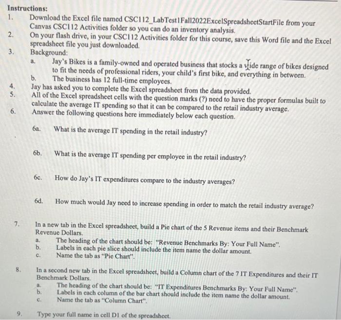 Solved Download the Excel file named | Chegg.com