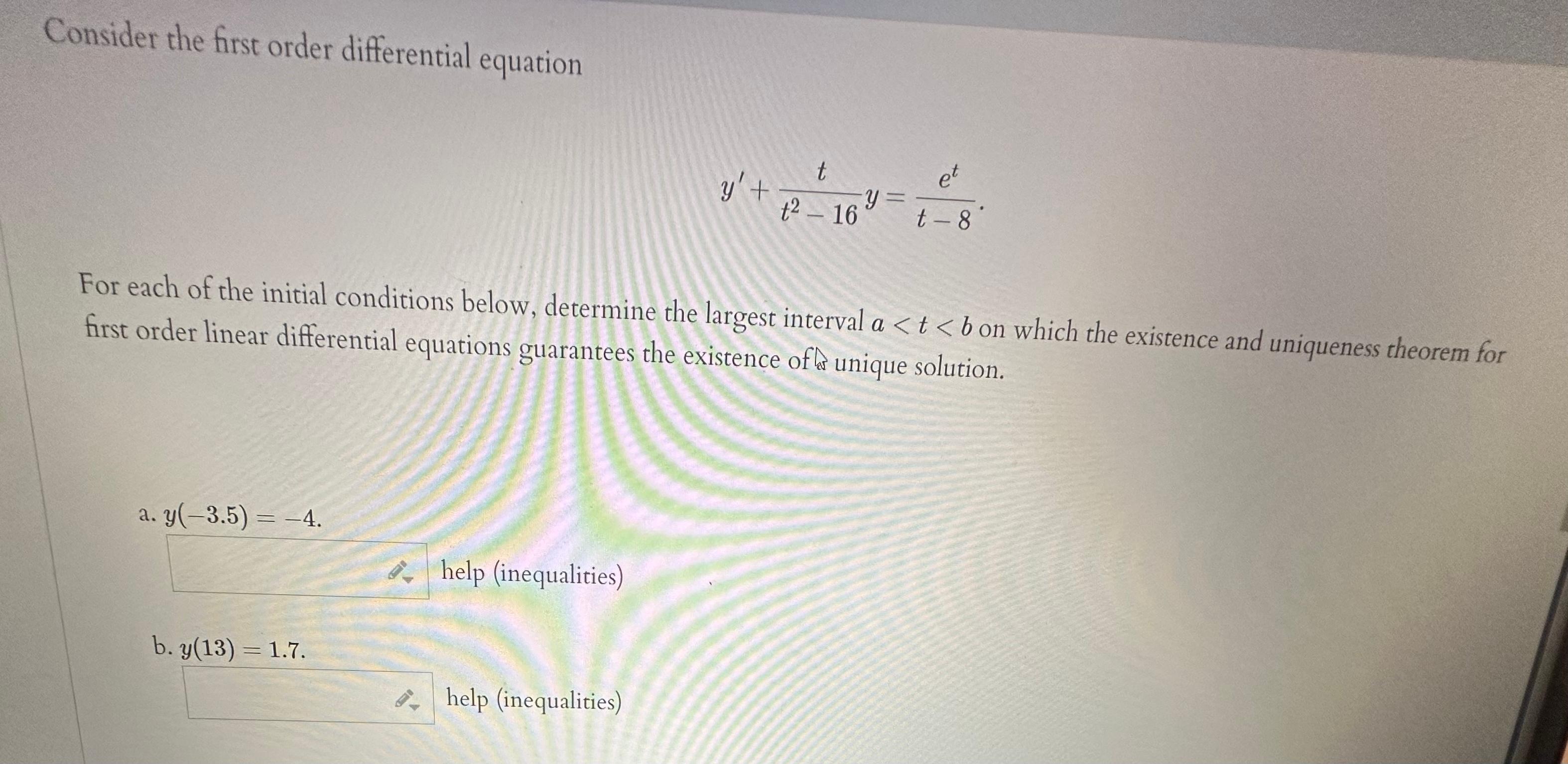 Solved Consider the first order differential | Chegg.com