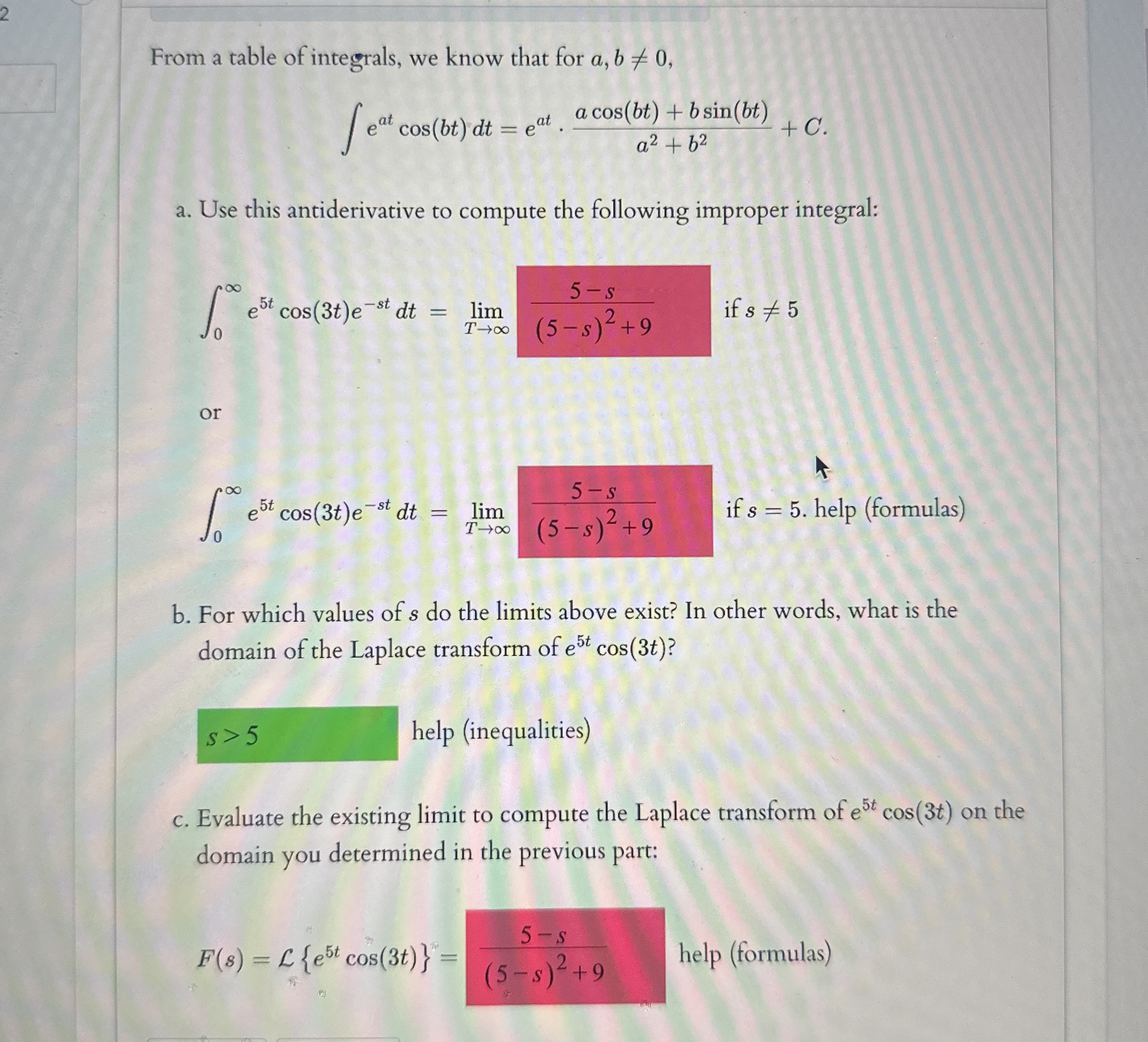 Solved by an EXPERT From a table of integrals, we know that for | Chegg.com
