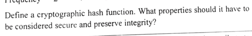 Solved Define a cryptographic hash function. What properties | Chegg.com