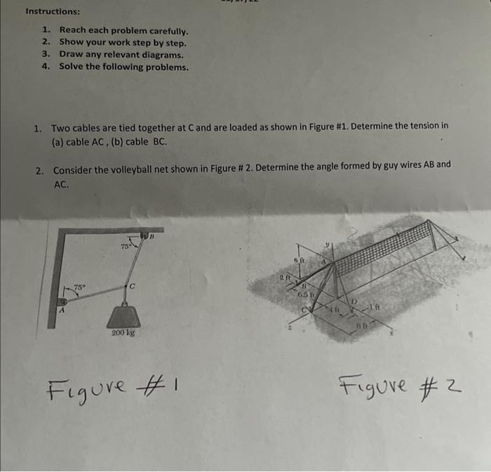 Solved Instructions: 1. Reach each problem carefully. 2. | Chegg.com