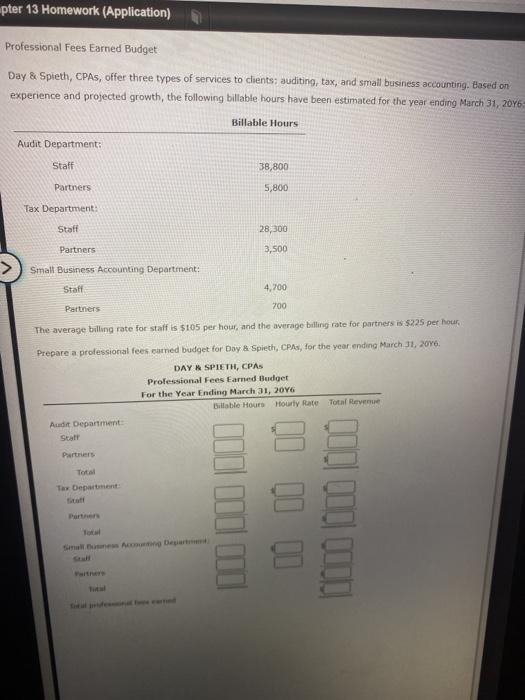 Solved pter 13 Homework (Application) Professional Fees | Chegg.com