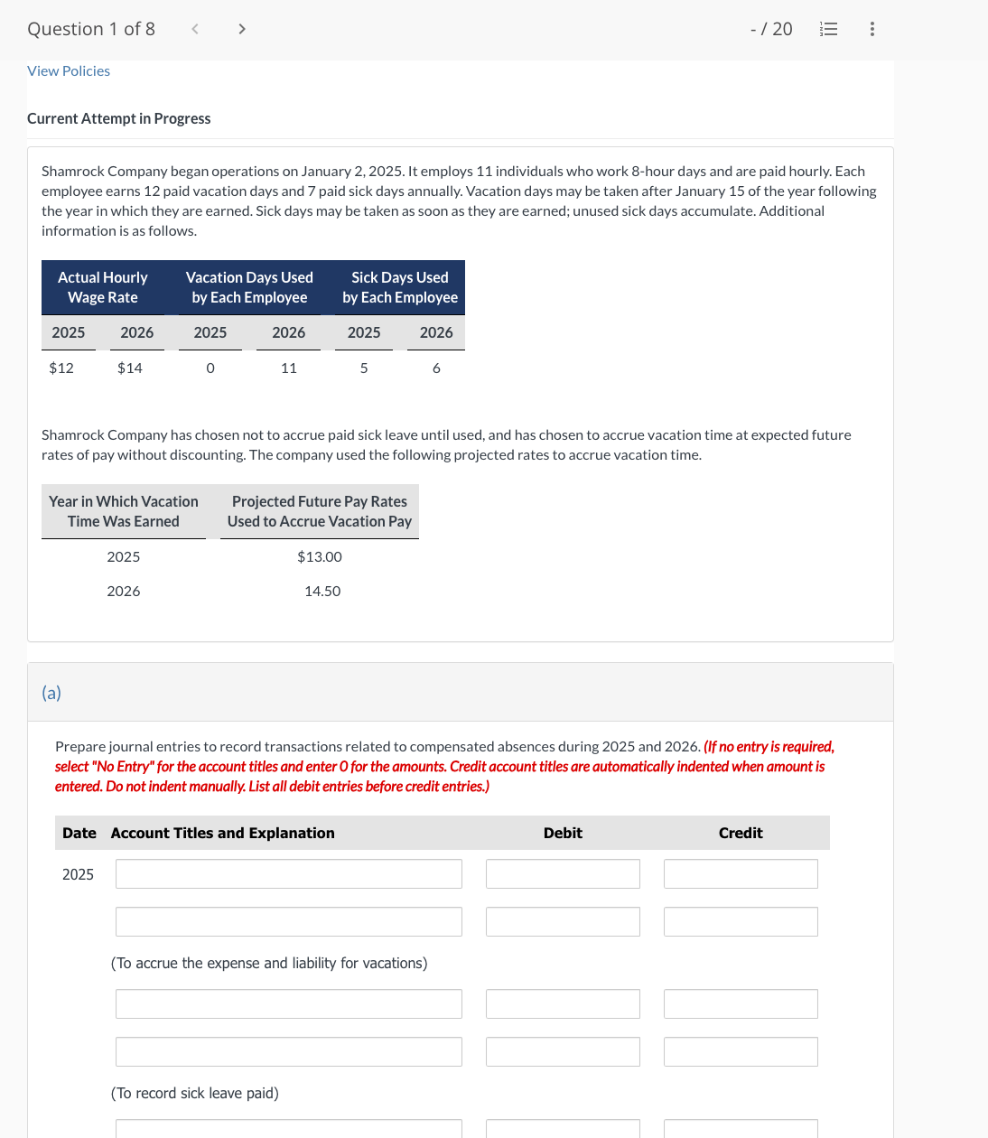 Solved Question 1 ﻿of 8View PoliciesCurrent Attempt in | Chegg.com