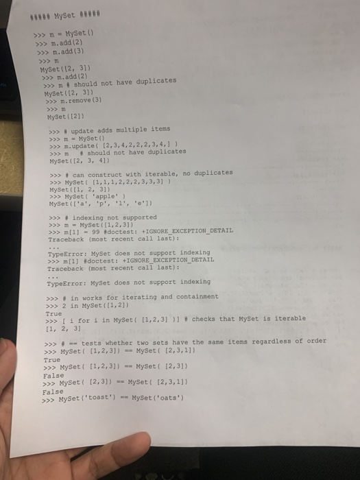 Solved 1 Inheritance Write A Class Myset That Will Behave 