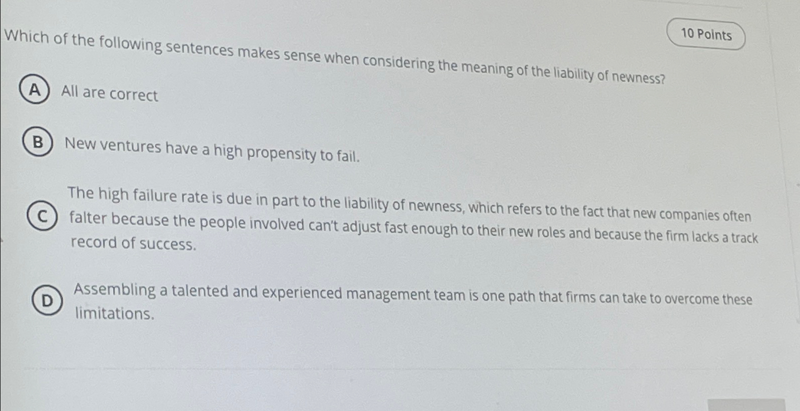 Solved Which of the following sentences makes sense when | Chegg.com