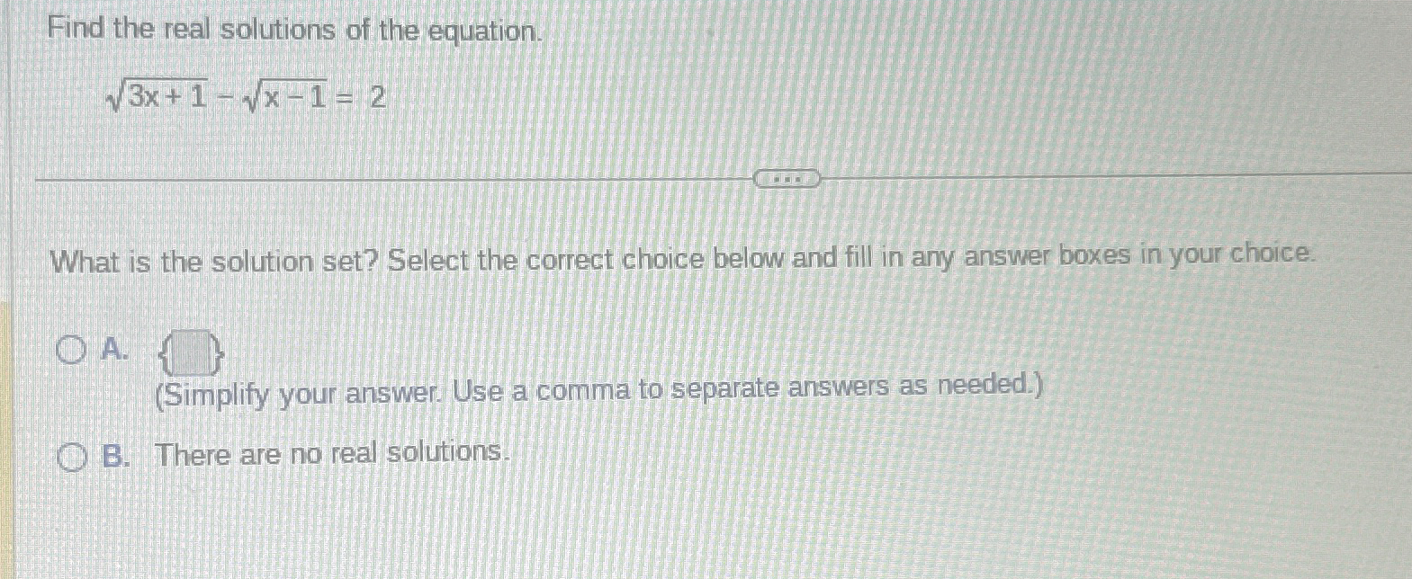 Solved Find the real solutions of the | Chegg.com