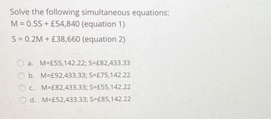 Solved Solve the following simultaneous equations: | Chegg.com