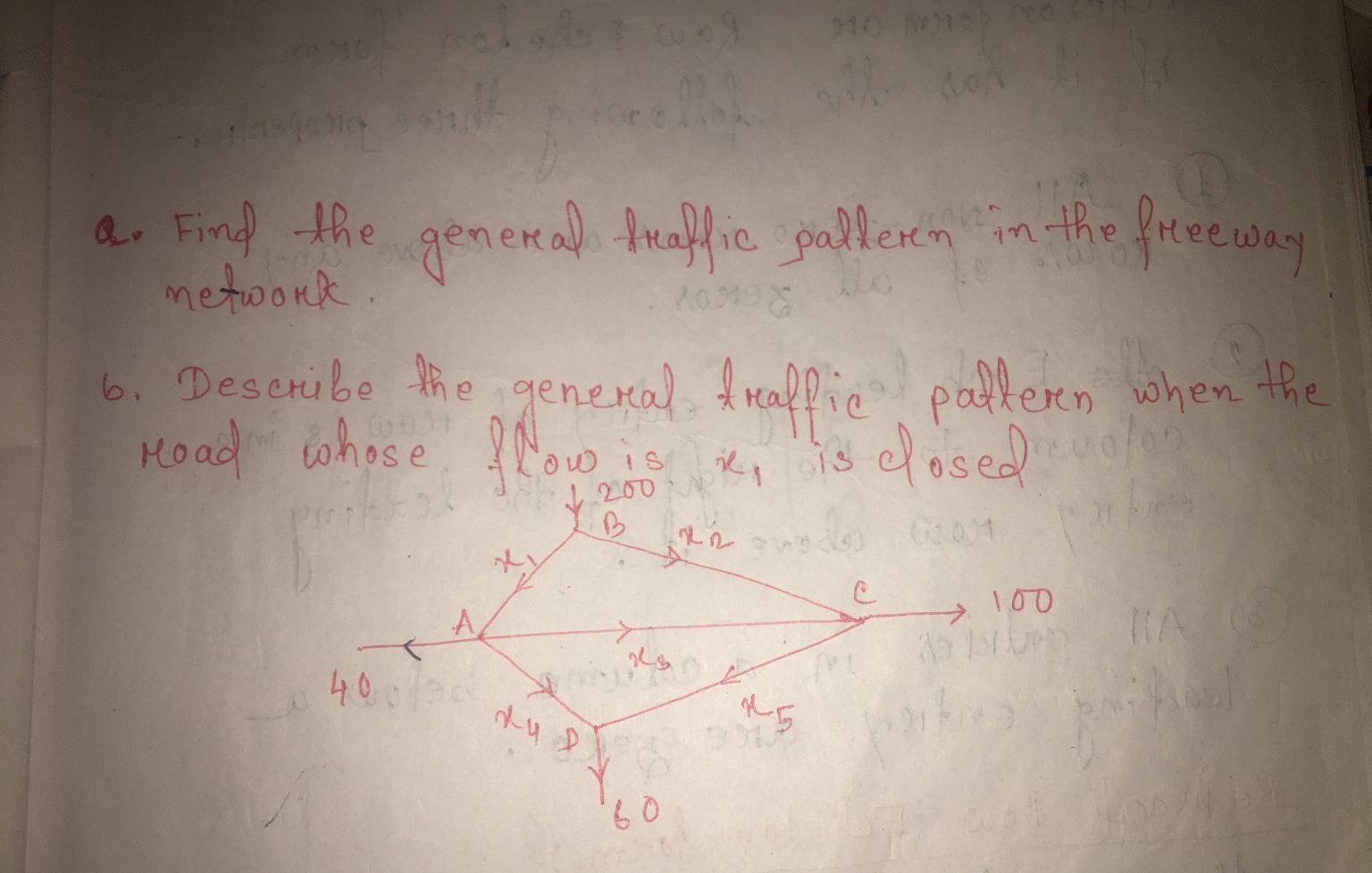 Solved a. ﻿Find the general traffic pattern in the freeway | Chegg.com