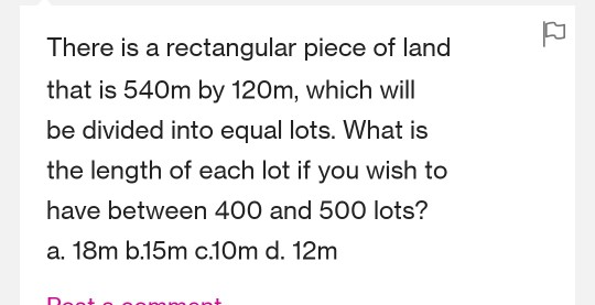 Solved 2 There is a rectangular piece of land that is 540m | Chegg.com