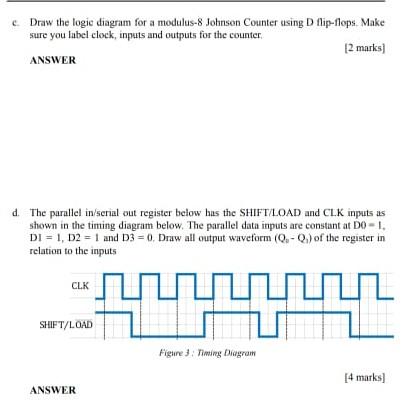 Solved Draw the logic diagram for a modulus-8 Johnson | Chegg.com
