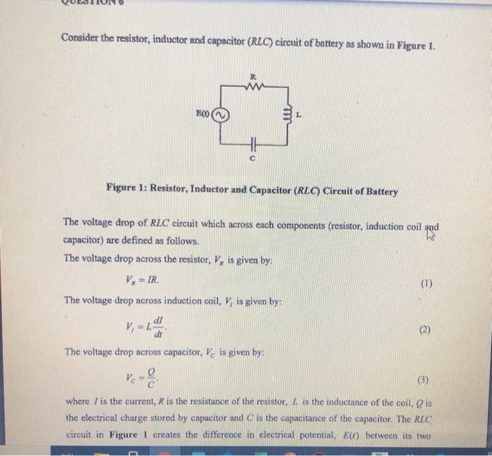 Consider the resistor, inductor and capacitor (RLC) | Chegg.com