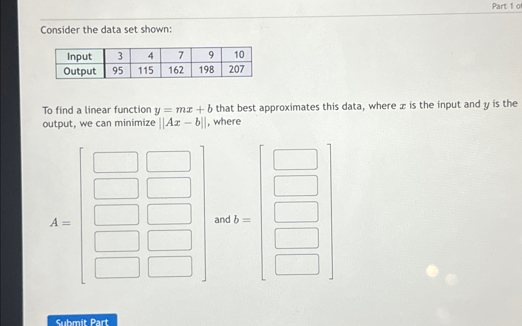 Solved Part 10consider The Data Set 
