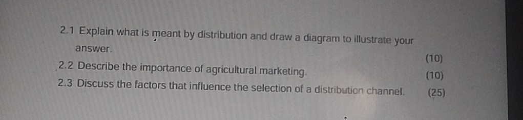 Solved 2.1 ﻿Explain what is meant by distribution and draw a | Chegg.com