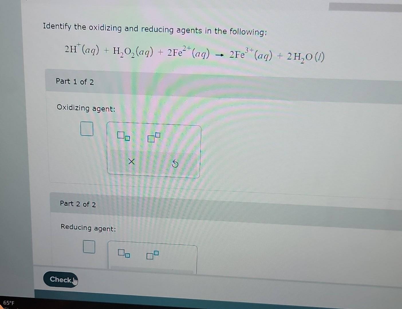Solved Identify the oxidizing and reducing agents in the | Chegg.com