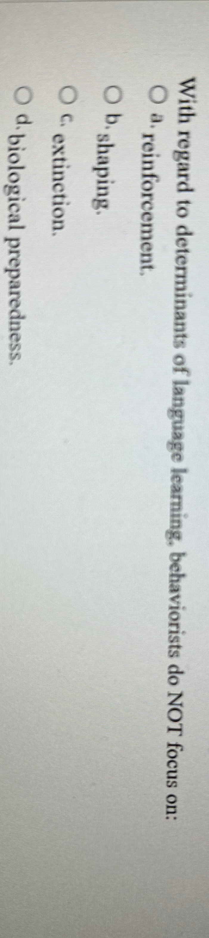 Solved With regard to determinants of language learning, | Chegg.com