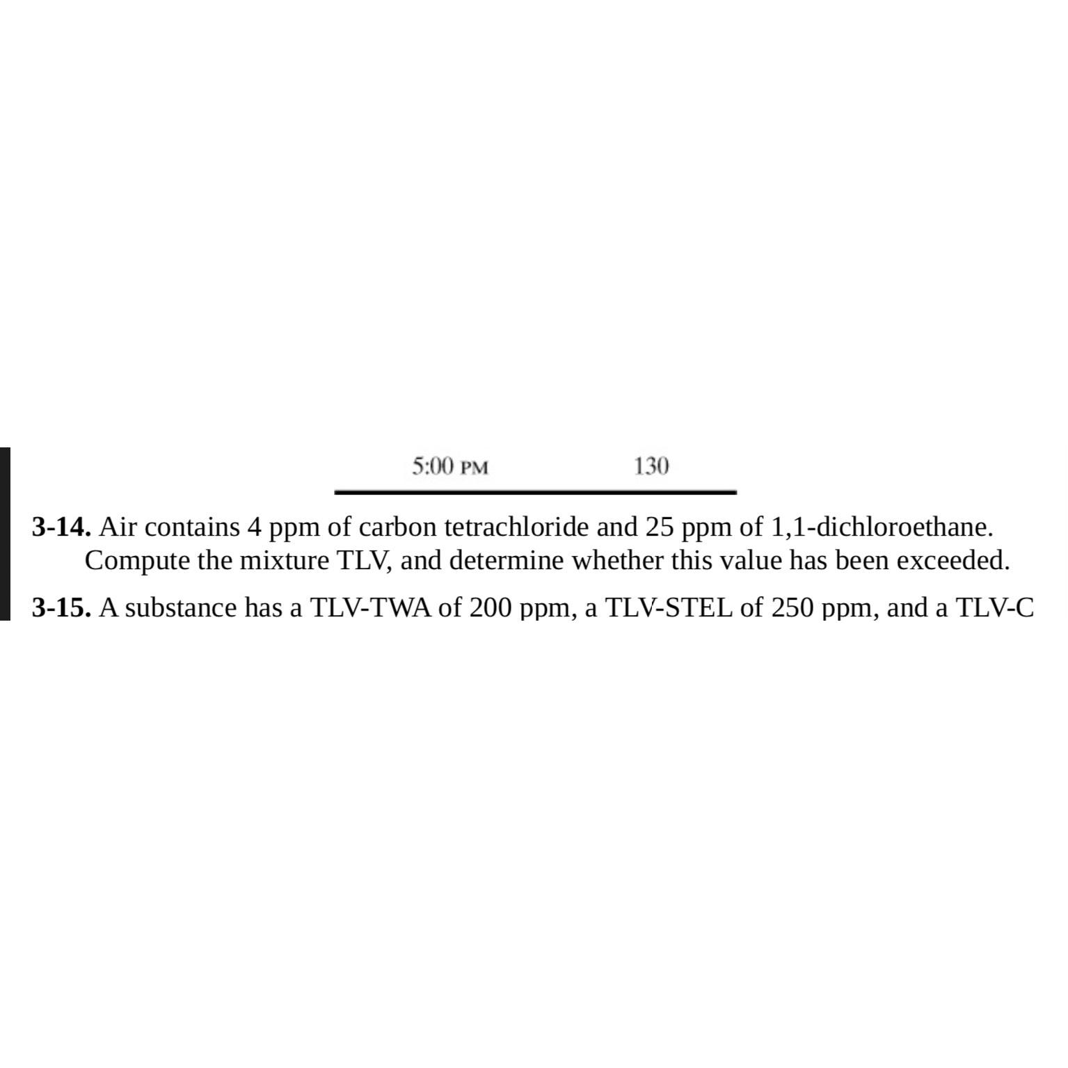 Solved 3-14. ﻿Air contains 4 ﻿ppm of carbon tetrachloride | Chegg.com