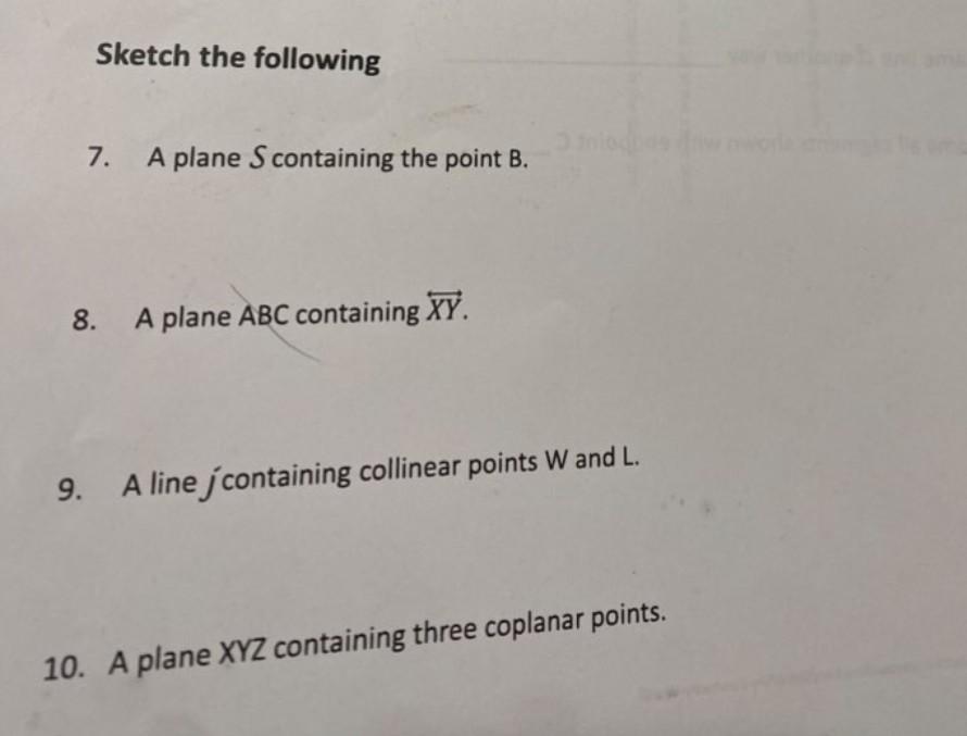 Solved Sketch the following 7. A plane S containing the | Chegg.com