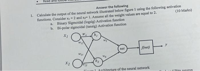 Solved Answer the following 1. Calculate the output of the | Chegg.com