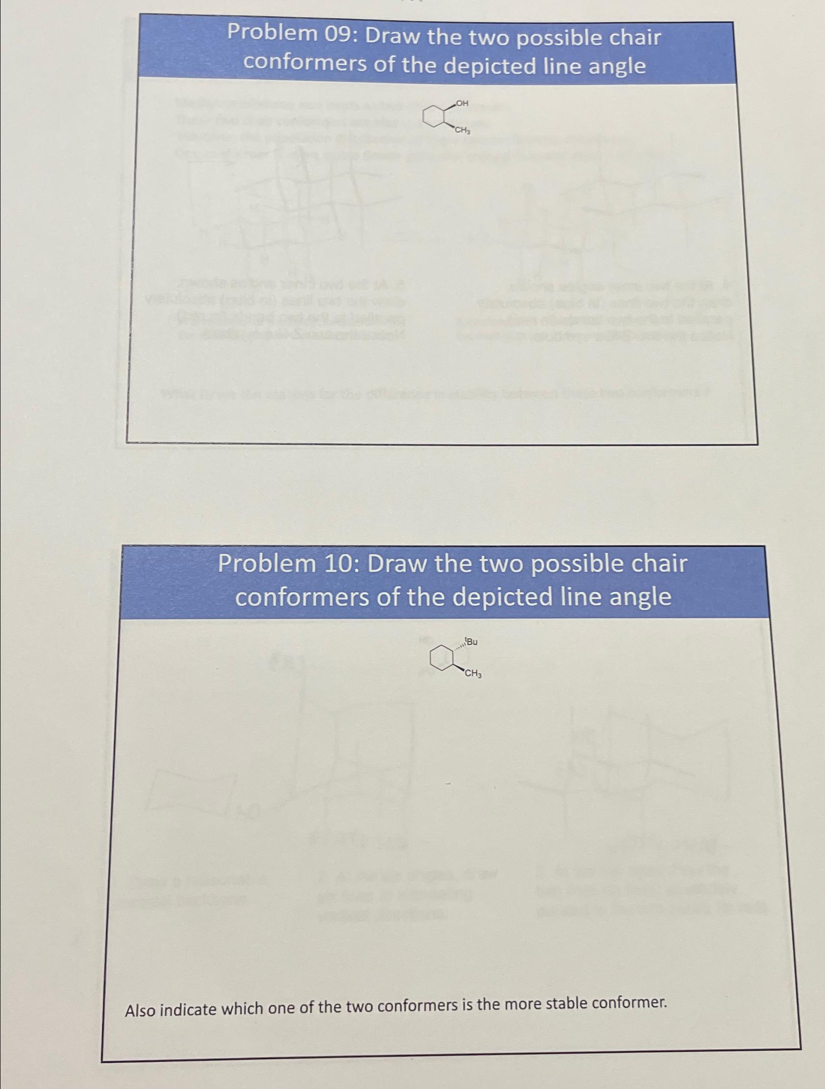 Solved Problem 09: Draw the two possible chair conformers of | Chegg.com