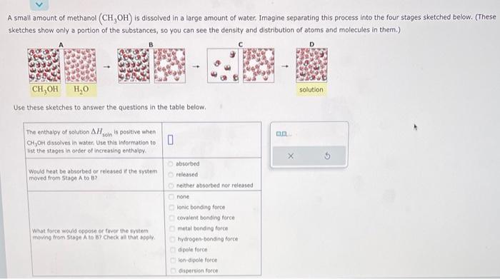 Solved A small amount of methanol (CH3OH) is dissolved in a | Chegg.com