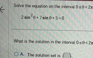 Solved Solve the equation on the interval | Chegg.com
