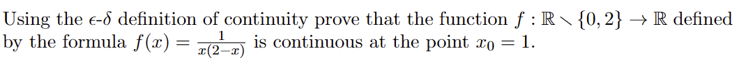 Solved Using the εlon-δ ﻿definition of continuity prove that | Chegg.com