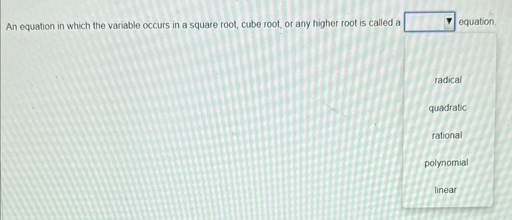 Solved An equation in which the variable occurs in a square | Chegg.com