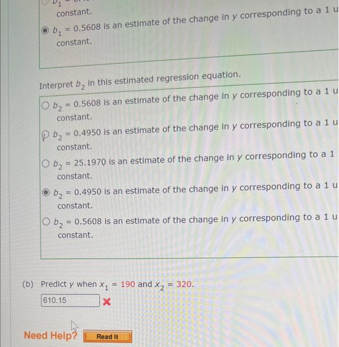 Solved The estimated regression equation for a model | Chegg.com