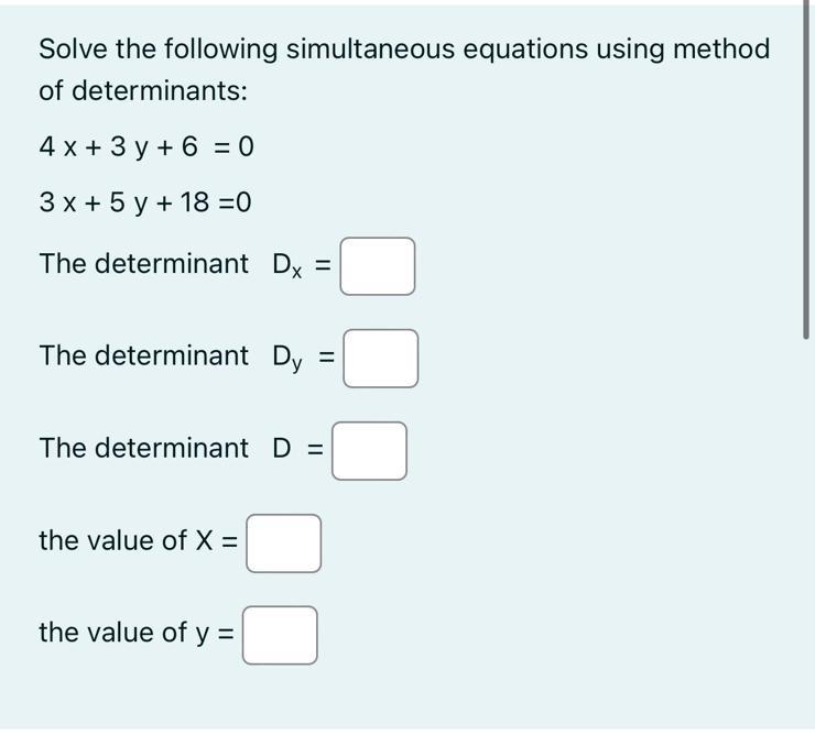 Solved Solve the following simultaneous equations using | Chegg.com