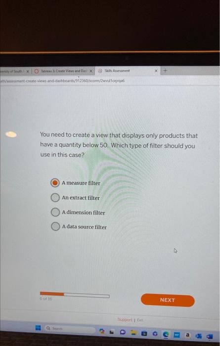 Solved You need to create a view that displays only products | Chegg.com