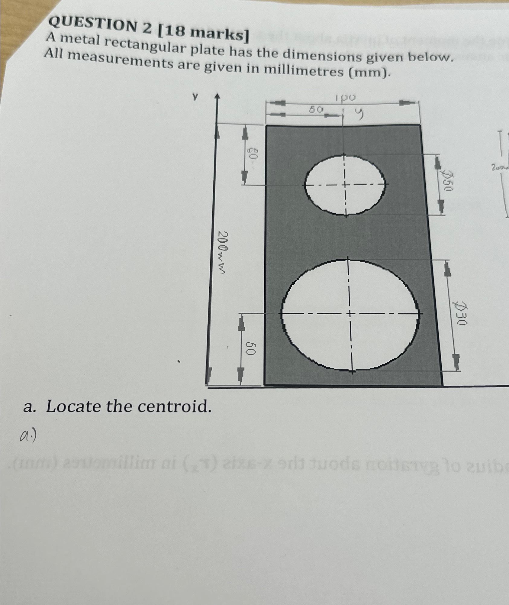 Solved QUESTION 2 [18 ﻿marks]A metal rectangular plate has | Chegg.com