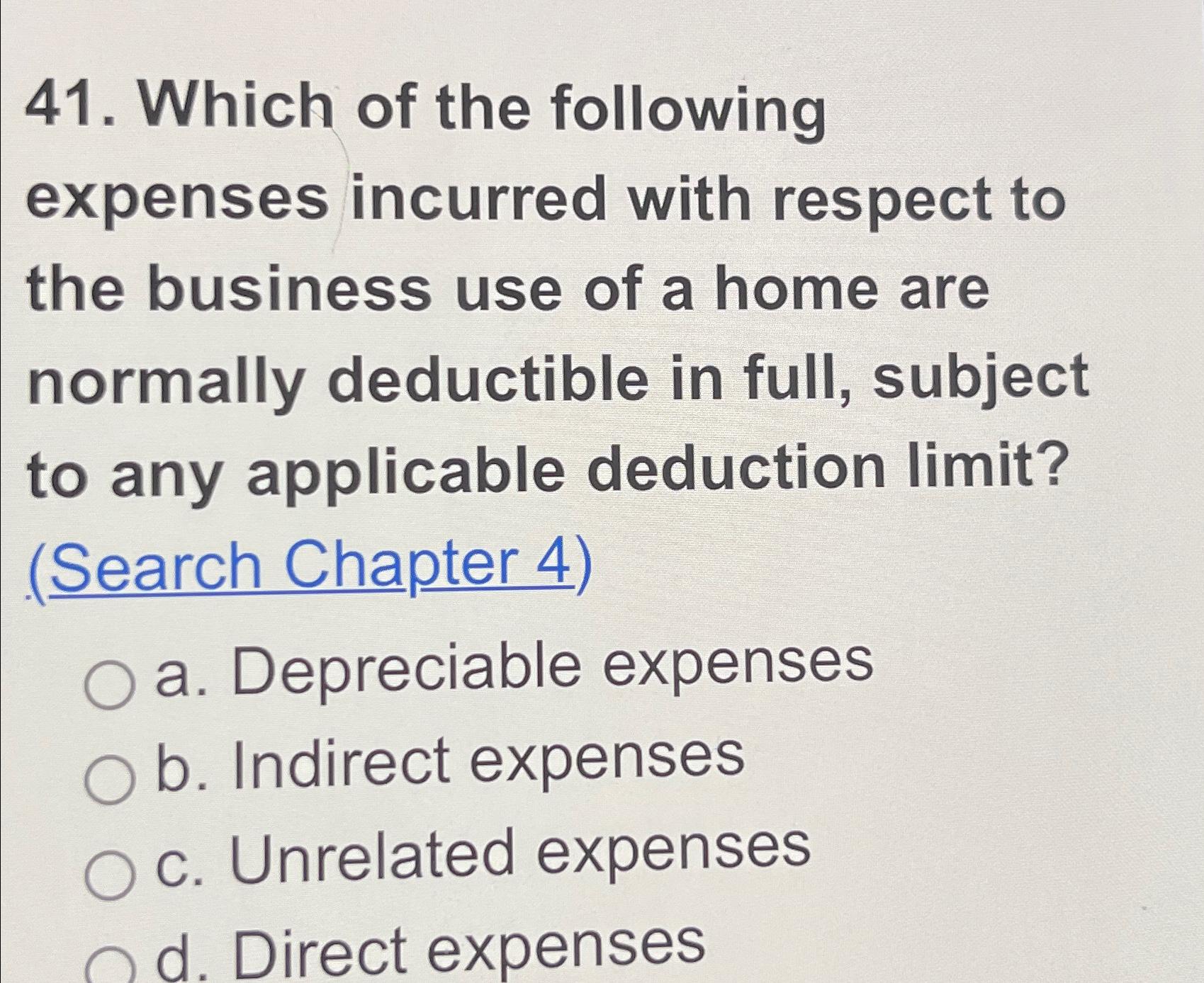 Solved Which of the following expenses incurred with respect | Chegg.com